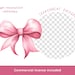 Bow Clipart Bundle Set, Watercolor Pink Bows Ribbons, Pastel Pink PNG ...