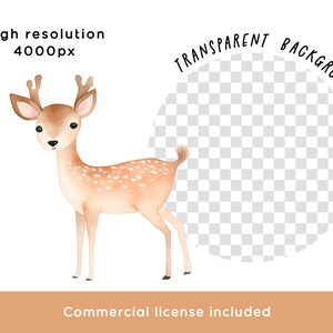 Watercolor Deer Clipart, Woodland Nursery Decor Printable Clipart for ...