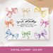 Bow Clipart Bundle - Colorful Watercolor Pastel Rainbow Hand Painted ...
