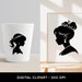 Princess Silhouette Clipart Bundle, Black & White Outline Art PNG + SVG ...