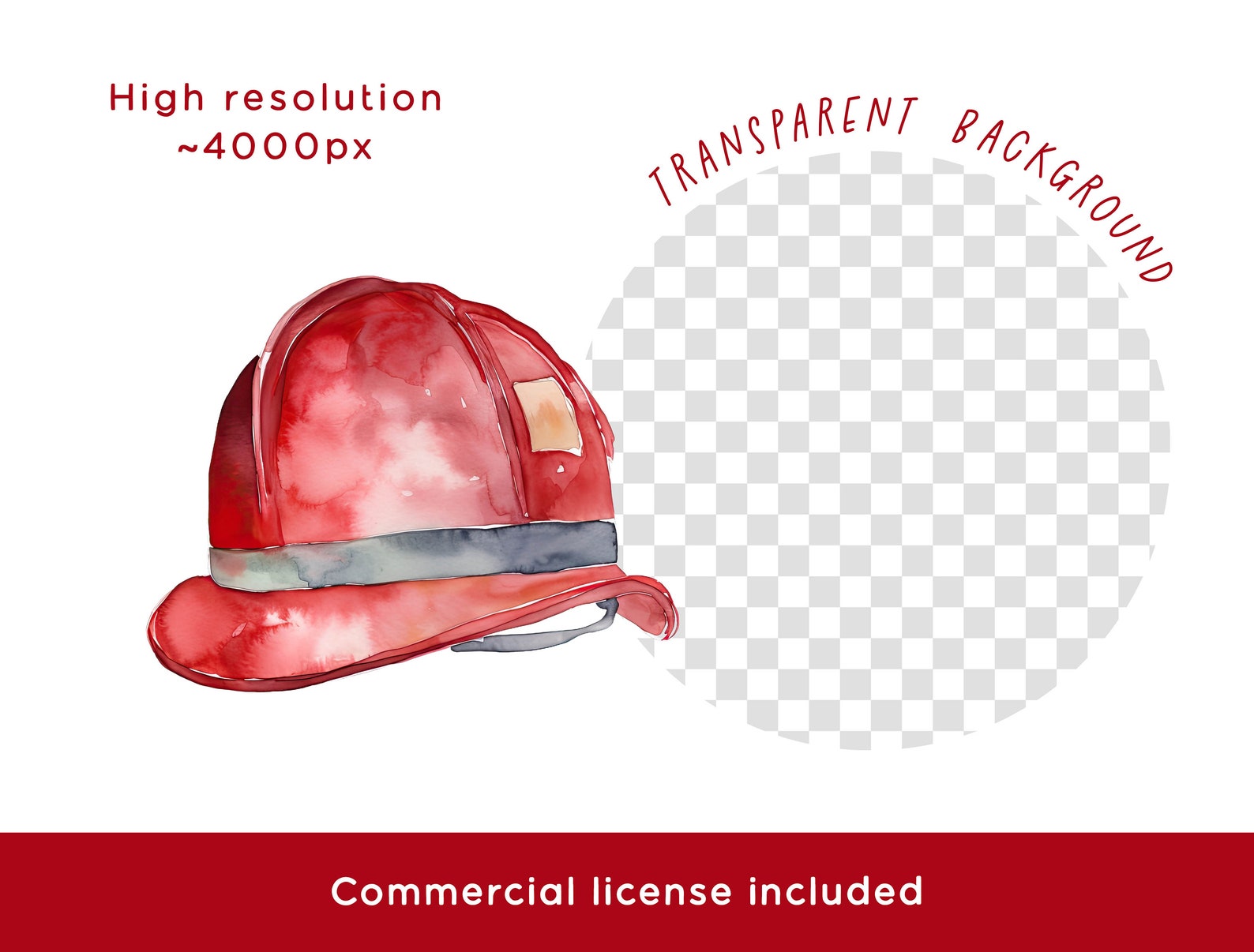 Firefighter Clipart Bundle, Watercolor Fireman Firetruck Clip Art PNG ...