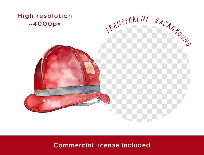 Firefighter Clipart Bundle, Watercolor Fireman Firetruck Clip Art PNG ...