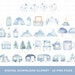 Blue Camping Clipart Bundle, Watercolor Adventure Camper Tent Campfire ...