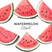 Watermelon Clipart Bundle, Watercolor Summer Fruit Slices PNG Clip Art ...