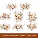 Floral Clipart Bundle, Boho Neutral Watercolor Flower Bouquets Bohemian ...