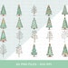 Christmas Tree Clipart Bundle Set, Cute Cartoon Xmas Trees Pastel ...