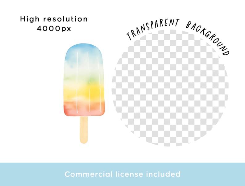 Popsicle Clipart Bundle, Rainbow Icy Poles PNG Commercial Use Colorful ...