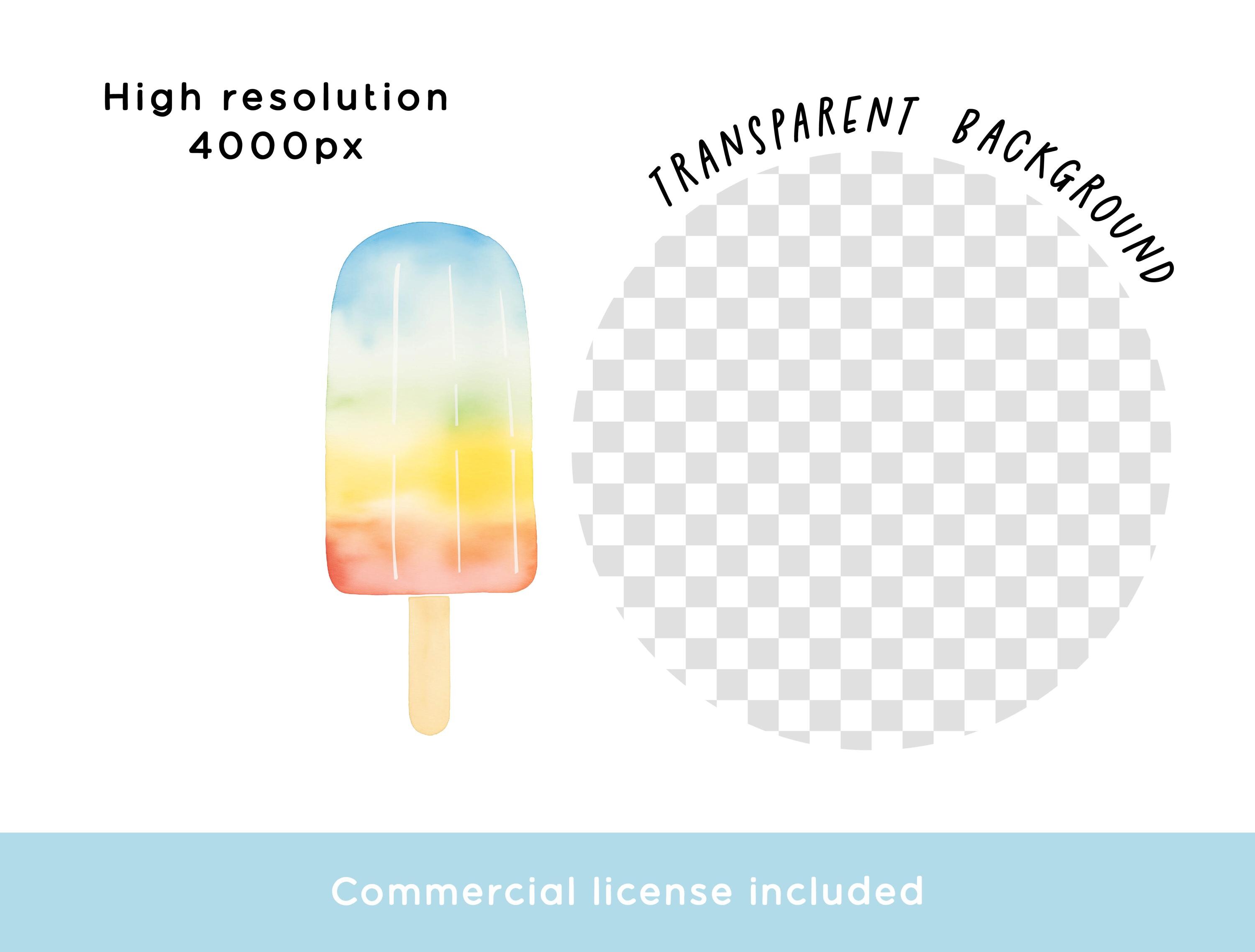 Popsicle Clipart Bundle, Rainbow Icy Poles PNG Commercial Use Colorful ...