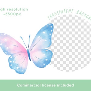 Butterfly Clipart Bundle - Watercolor Pastel Hand Painted PNG ...