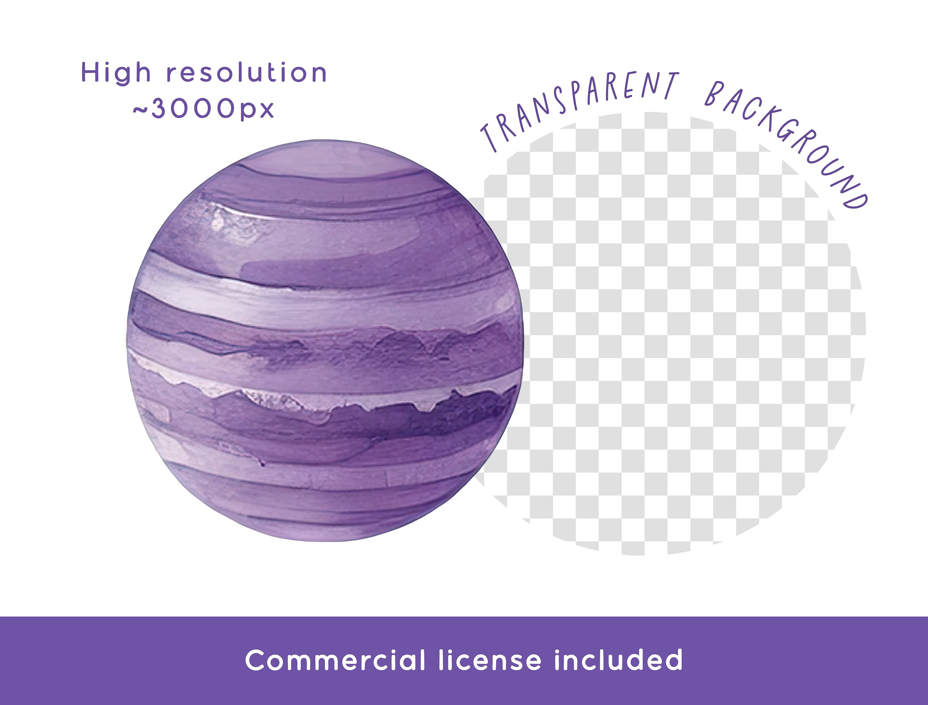 Watercolor Planets Clipart Bundle Galaxy Space Graphics PNG - Etsy
