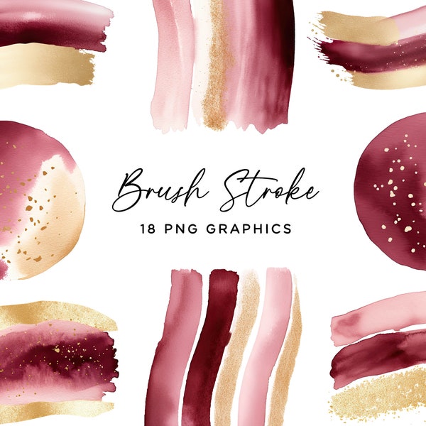 Gold Brush Strokes - Etsy