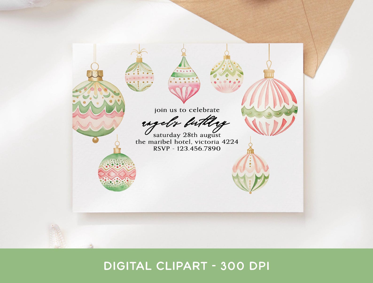 Christmas Baubles Clipart Bundle, PNG Graphics Digital Download ...