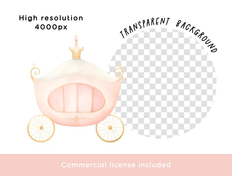 Princess Carriage Clipart Bundle Set, PNG Graphic Digital Download ...