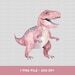 Pink Dinosaur Clipart - Watercolor T-rex for Girls, PNG Graphic Digital ...