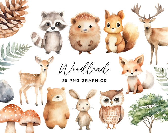 Party Animals Clipart Bundle, Watercolor Safari Jungle Zoo Animals With ...