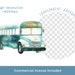 School Bus Clipart Bundle - Watercolor Colorful Pastel PNG Vehicles for ...