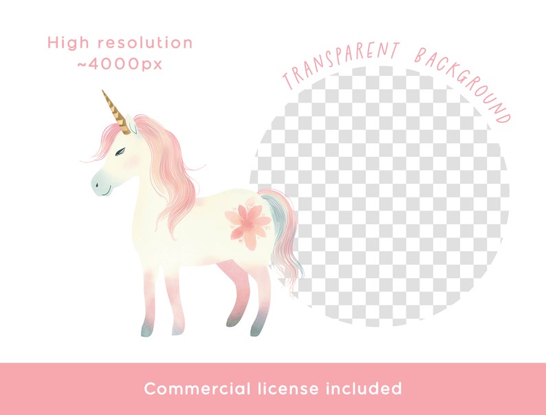 Unicorn Clipart Bundle Watercolor Magical Pastel Rainbow Unicorns PNG ...