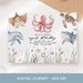 Ocean Clipart Bundle, Watercolor Under the Sea Creatures Animals Beach ...