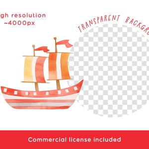 Pirate Clipart Set, Watercolor PNG Graphics Commercial Use Pirate Party ...
