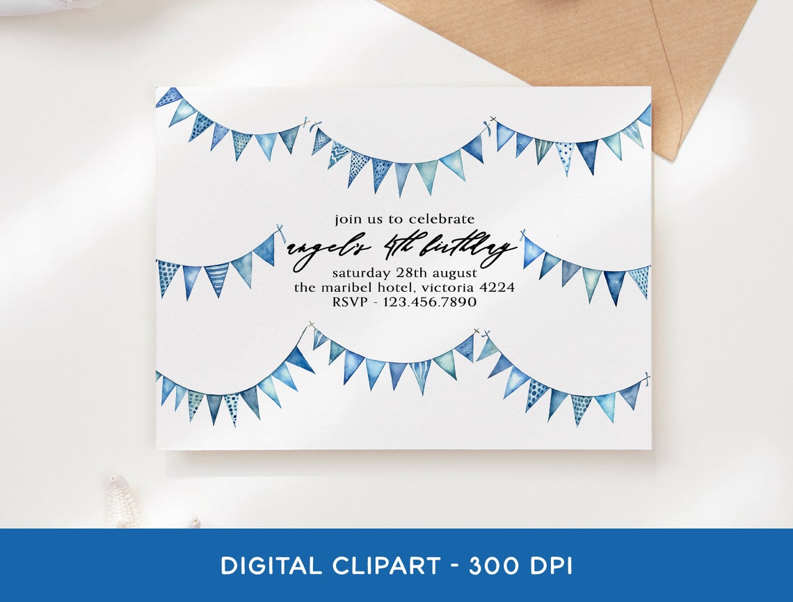 Bunting Clipart Bundle, Watercolor Pastel Flag PNG Digital Download ...