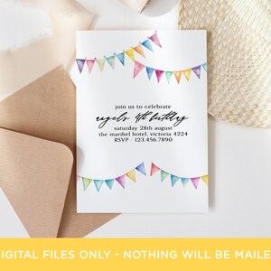 Bunting Clipart Bundle, Watercolor Pastel Flag PNG Digital Download ...