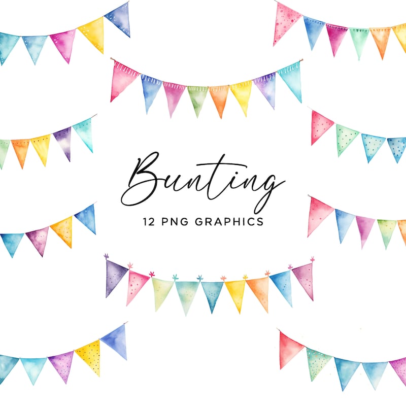 Bunting Clip Art Set - Etsy