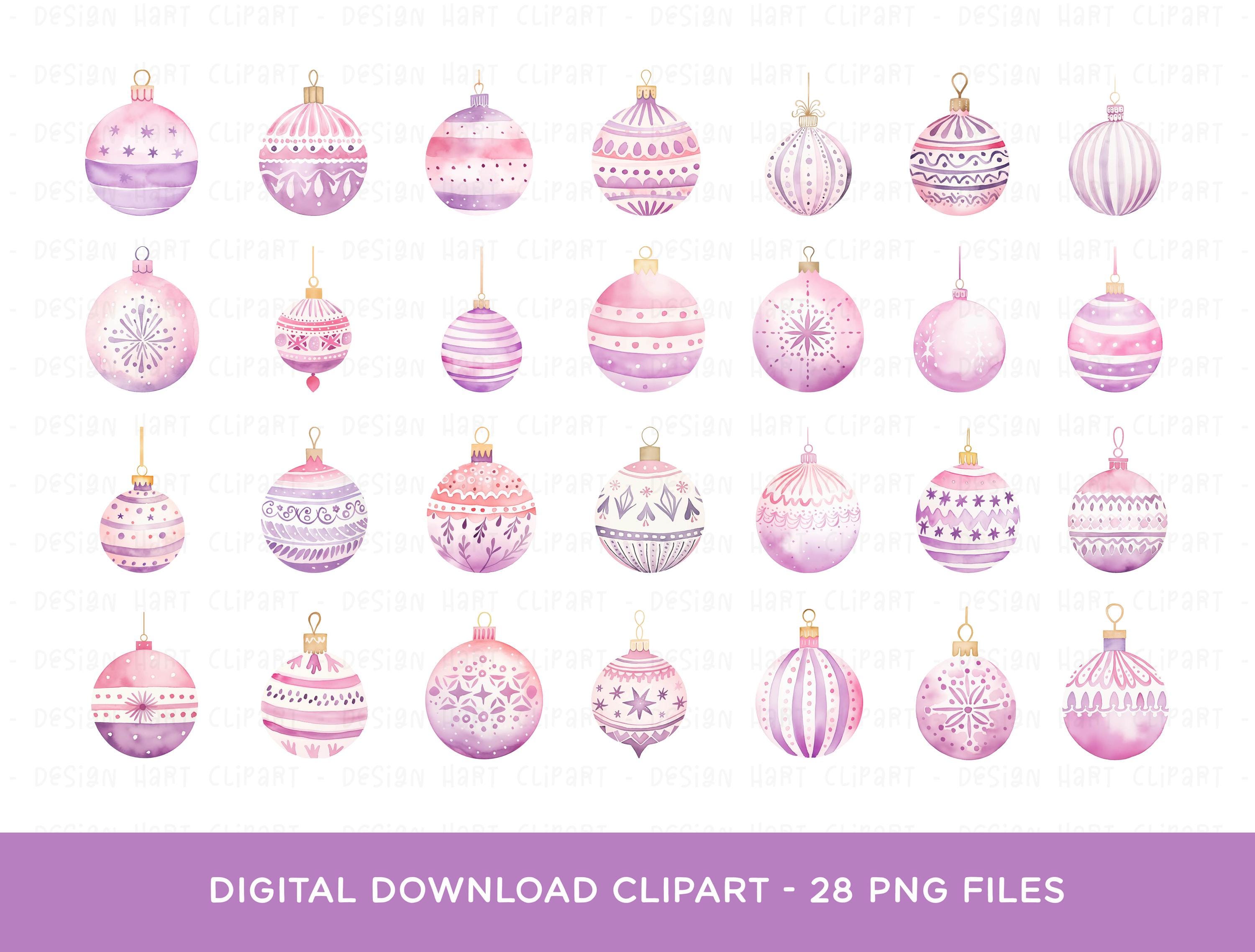 Christmas Baubles Clipart Bundle, PNG Graphics Digital Download ...