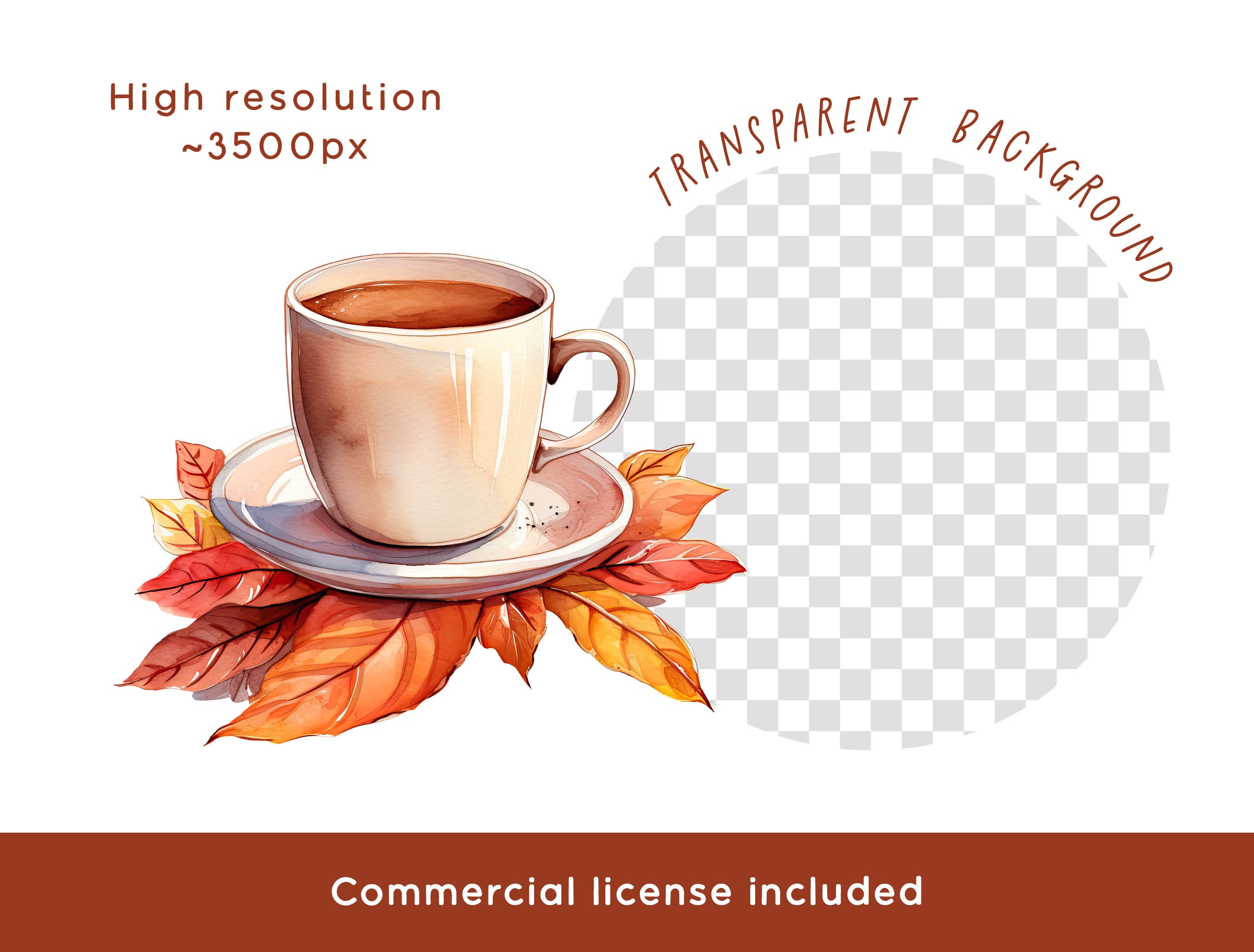 Autumn Clipart Bundle Watercolor Fall Decor Pumpkin Leaves - Etsy