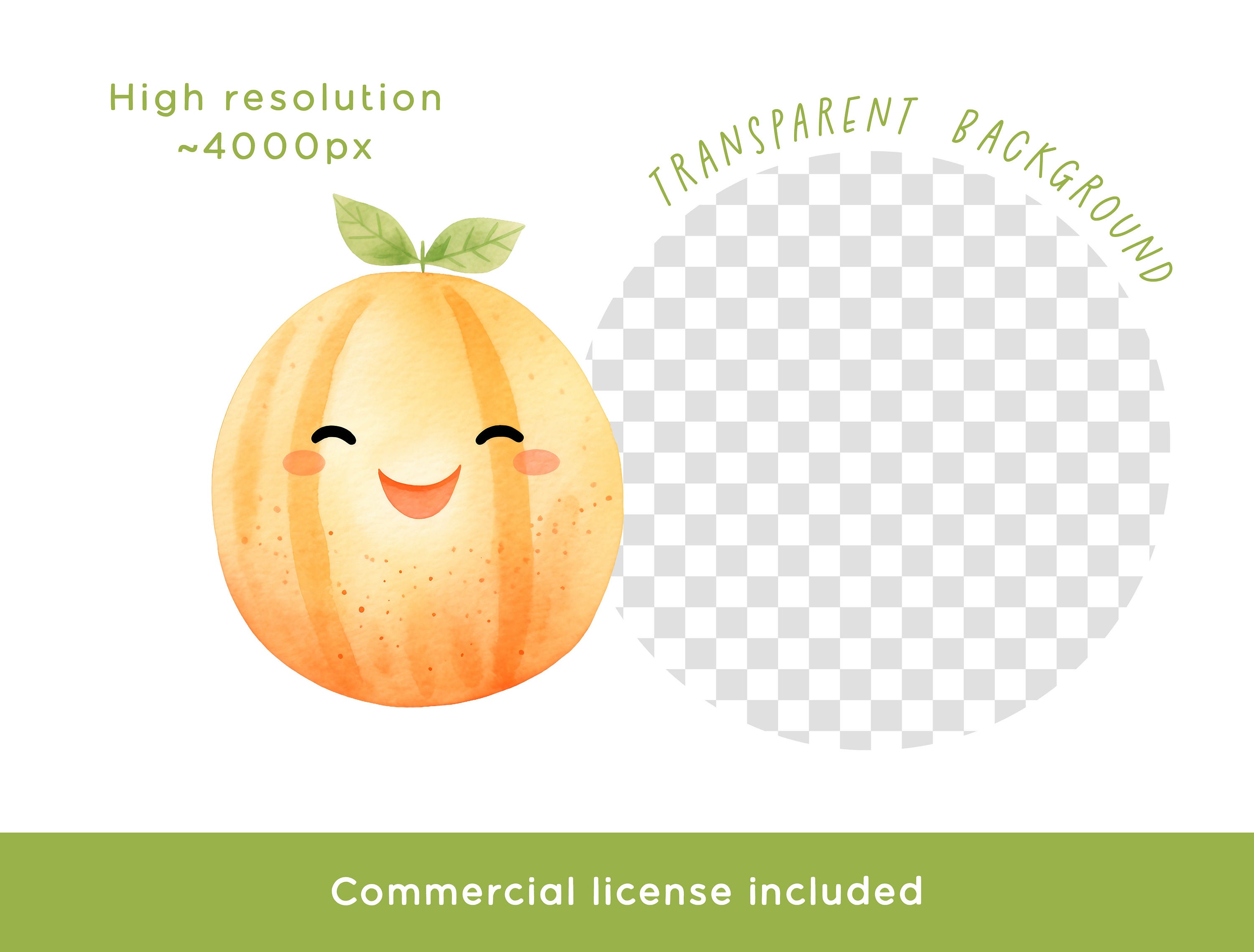 Happy Fruit Clipart Bundle - Watercolor Cute Smiling Apple Banana ...