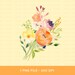 Flower Bouquet Clipart - Watercolor Yellow Orange Floral Bunch PNG ...