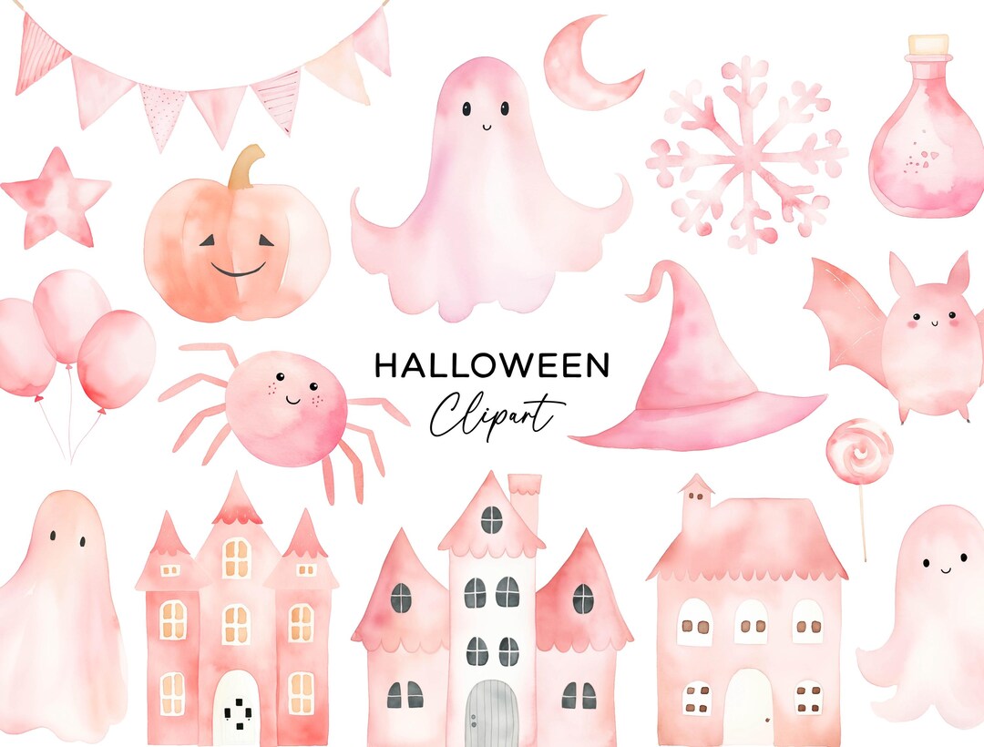 Halloween Clipart Bundle, PNG Graphics Digital Download Watercolor ...