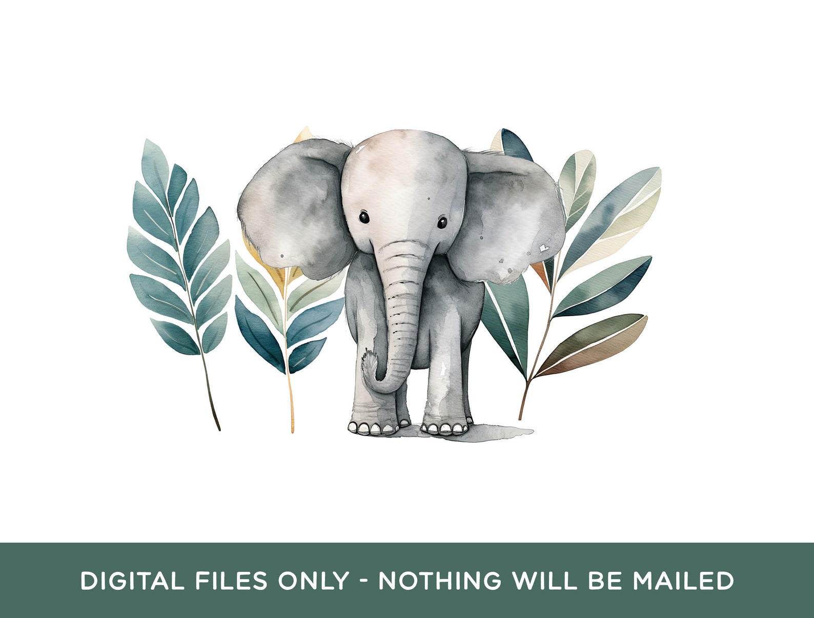 Safari Party Clipart Bundle, Jungle Zoo Animals Leaves Balloons PNG ...