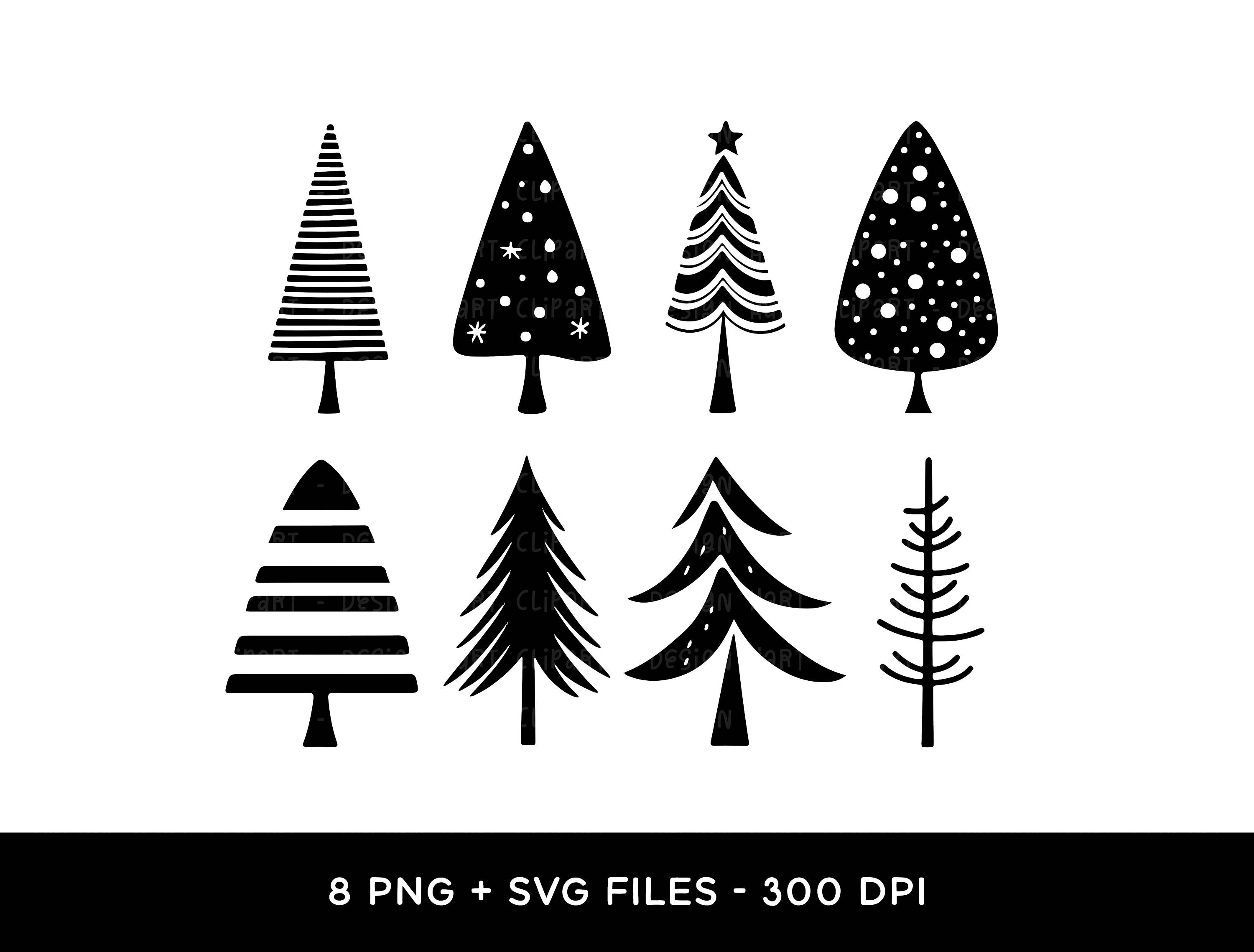 Christmas Tree Clipart Bundle 8 PNG SVG Digital Download - Etsy