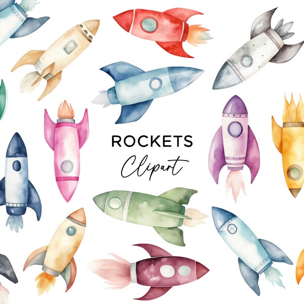 Rocket Ship Clipart - Etsy