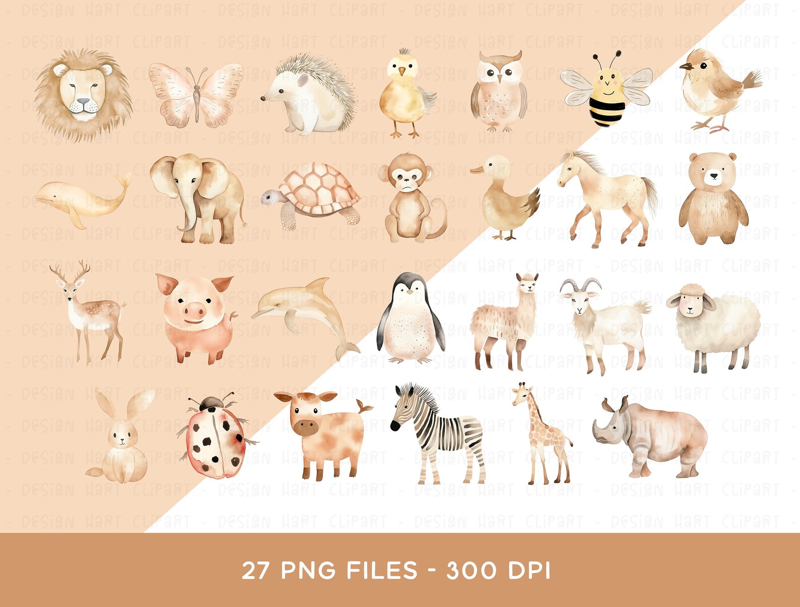 Boho Animal Clipart Bundle Set, PNG Sublimation Graphics Digital ...