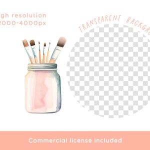 Artist Clipart Bundle - Watercolor Art Class Paintbrush Easel Canvas ...