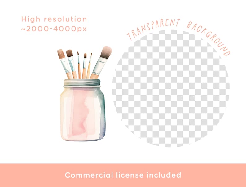 Artist Clipart Bundle - Watercolor Art Class Paintbrush Easel Canvas ...