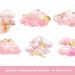Cloud Clipart Bundle Set - Watercolor Pink & Gold Foil Pastel Weather ...
