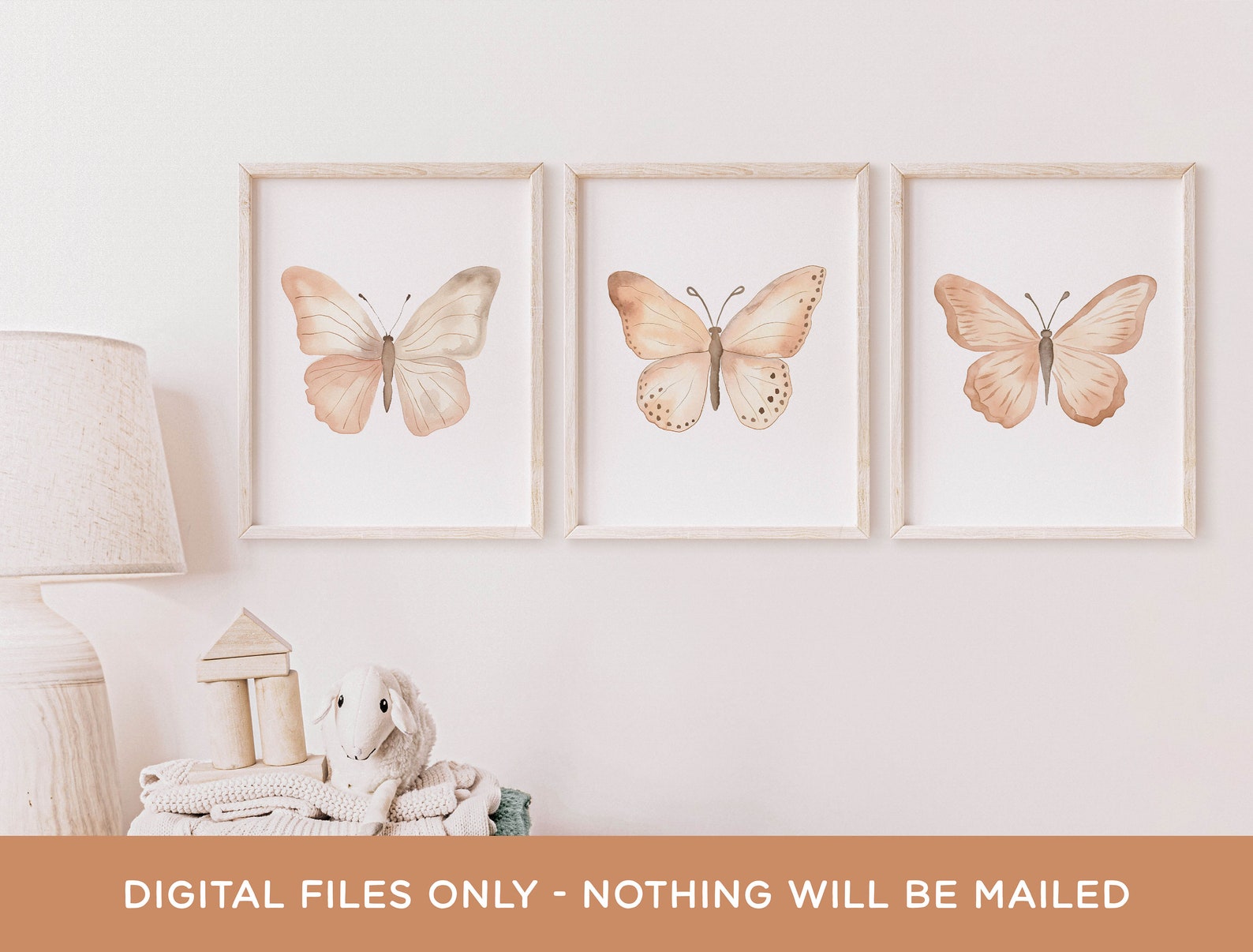 Butterfly Clipart Bundle Watercolor Boho Beige Neutral Soft Pastel ...