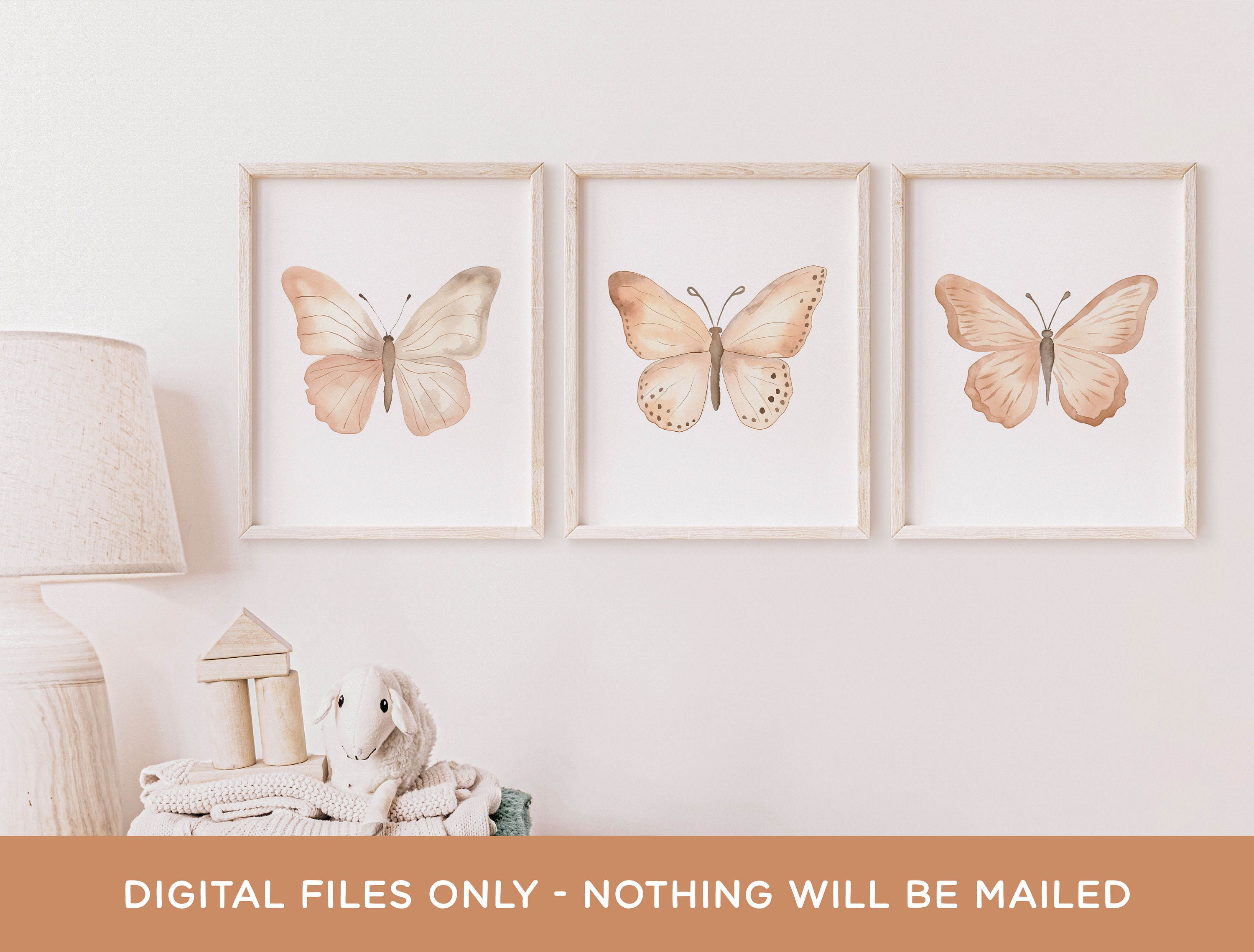 Butterfly Clipart Bundle - Watercolor Boho Beige Neutral Soft Pastel ...