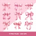 Bow Clipart Bundle Set, Watercolor Pink Bows Ribbons, Pastel Pink PNG ...