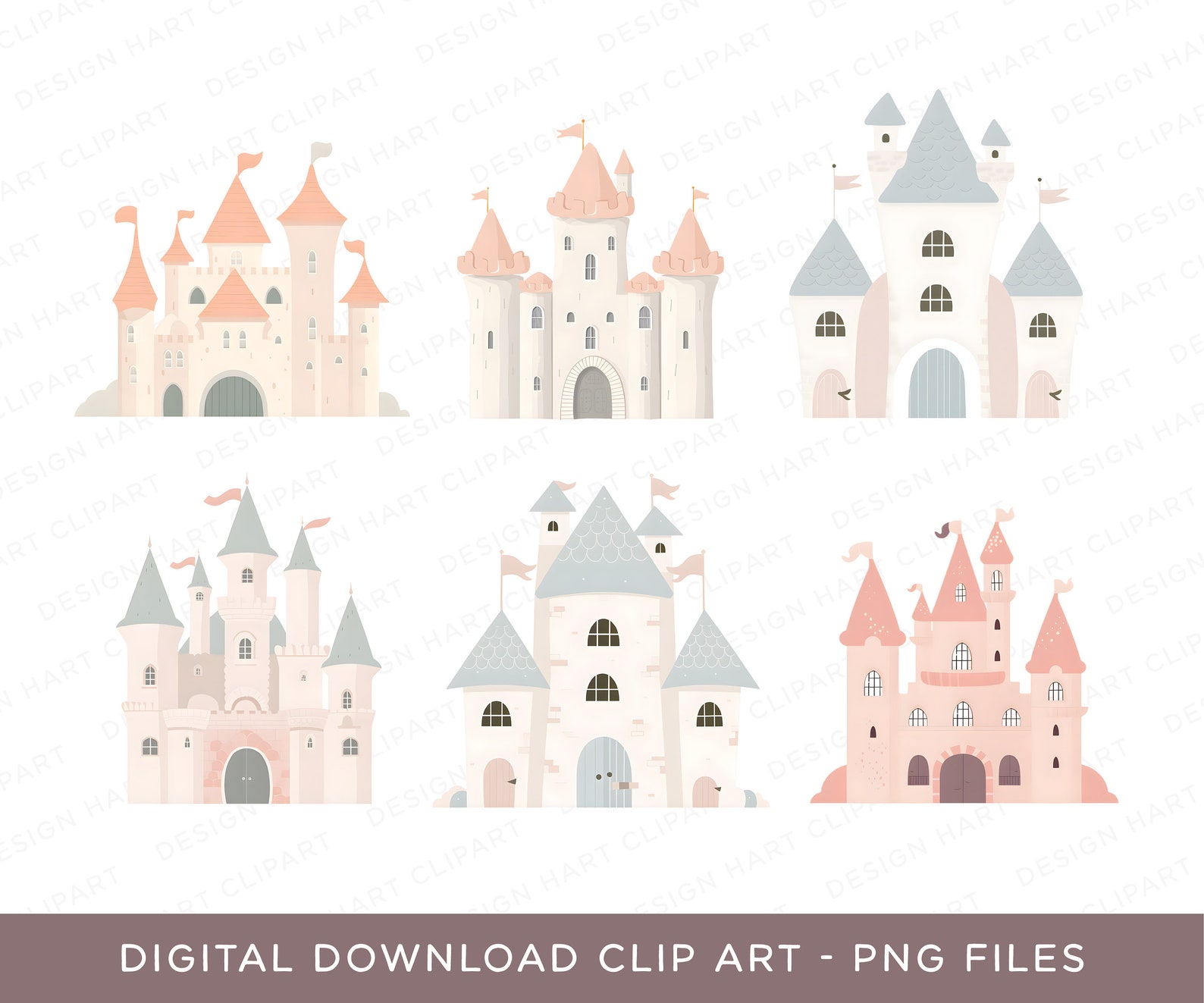 Fairy Princess Castle PNG Clipart - Pastel Whimsical Sublimation ...