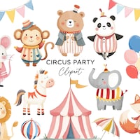 Circus Clipart, Clown, Elephant, Monkey, Lion, Balloons, Circus Tent ...