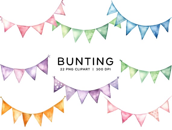 Pastel Bunting Clipart