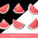 Watermelon Clipart Bundle, Watercolor Summer Fruit Slices PNG Clip Art ...