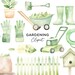 Gardening Clipart Bundle, PNG Digital Download Watercolor Green ...