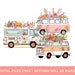 Retro Floral Van Clipart Bundle, Groovy Pastel Flowers PNG Digital ...