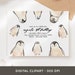 Penguins Clipart Bundle Set, Watercolor Pastel Boho Penguin PNG Digital ...