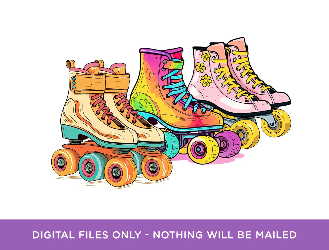 Retro Rollerskates Clipart Bundle 90s Skates Groovy PNG - Etsy Australia