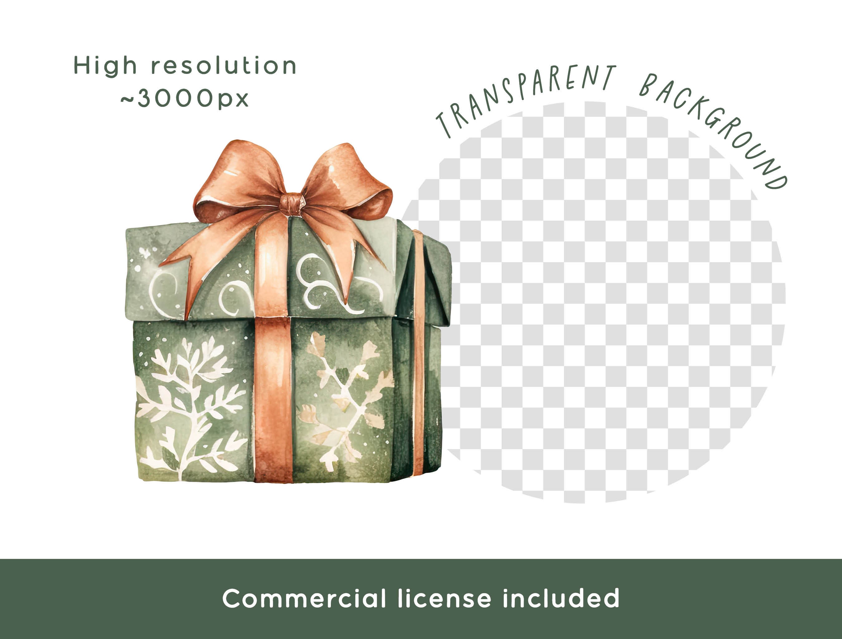 Gift Boxes Clipart Bundle, Boho Watercolor Presents PNG Graphics ...